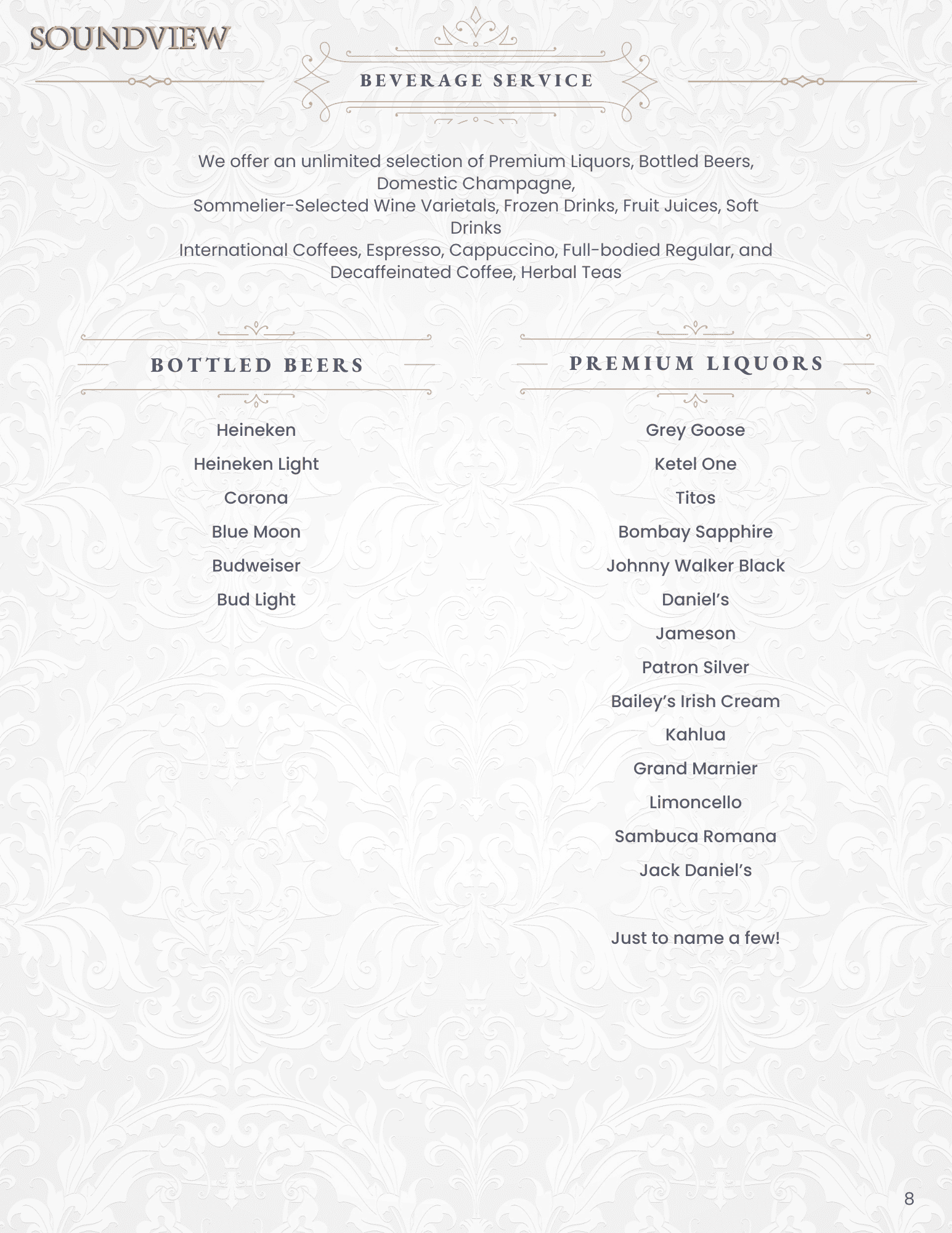 Menu Choices Soundview Caterers Long Island | Waterfront Events